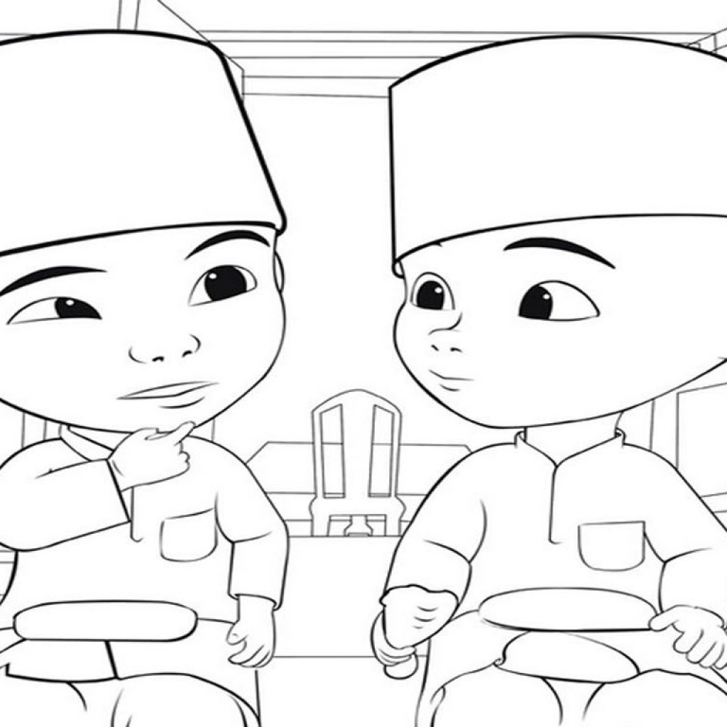 Koleksi Gambar Mewarnai Upin dan Ipin | Azhan.co