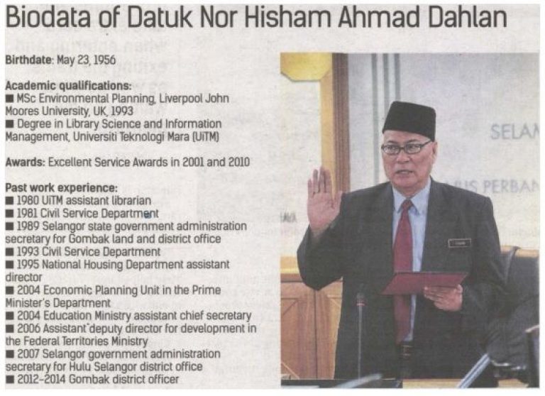 Biodata Datuk Nor Hisham Ahmad Dahlan, Datuk Bandar Kuala Lumpur Ke-12 ...